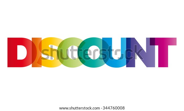 Word Discount Vector Banner Text Colored Stock Vector (Royalty Free ...