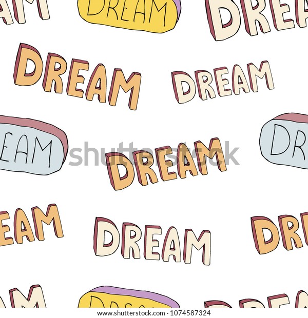 Word Dream Written Different Styles Different Stock Vector (Royalty ...