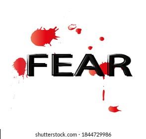 Word Fear Red Drops Vector Illustration Stock Vector (Royalty Free ...