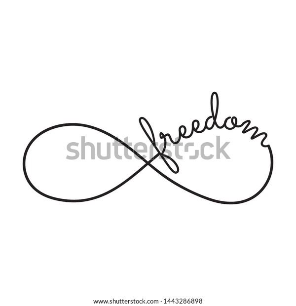 word freedom as a part of simple infinity symbol