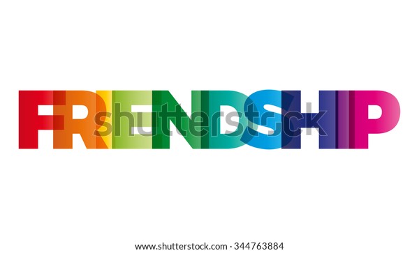Word Friendship Vector Banner Text Colored Stock-vektor (royaltyfri ...