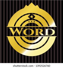 Word Gold Shiny Emblem Vector Illustration: เวกเตอร์สต็อก (ปลอดค่า ...