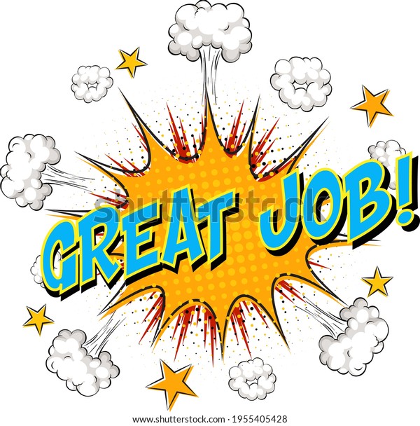 Word Great Job On Comic Cloud Stock Vector (Royalty Free) 1955405428
