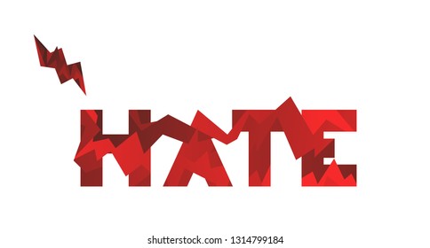 Word Hate Vector Sign On White Stock Vector (Royalty Free) 1314799184 ...
