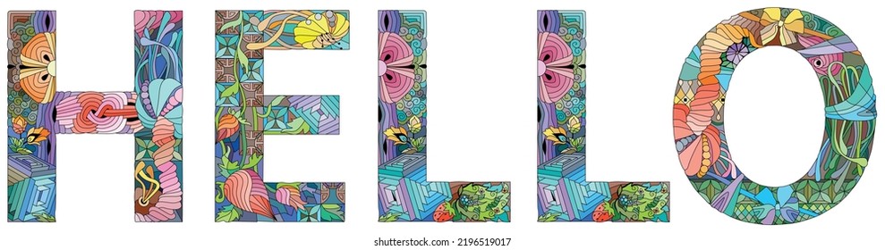 Word Hello Colorful Vector Word Isolated Stock Vector (Royalty Free ...