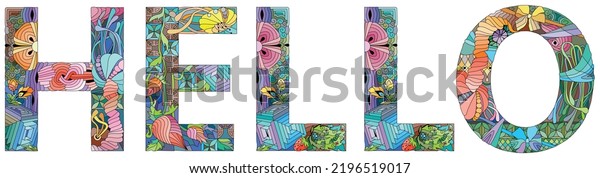 Word Hello Colorful Vector Word Isolated Stock Vector (Royalty Free ...