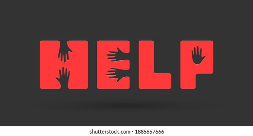 Word Help Made Hands Vector Illustration Stock Vector (Royalty Free ...