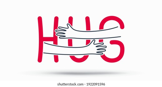 Word Hug Hands Vector Illustration Stock Vector (Royalty Free ...