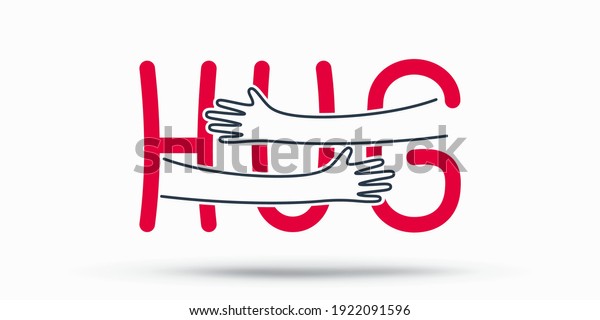 Word Hug Hands Vector Illustration Stock Vector (Royalty Free ...