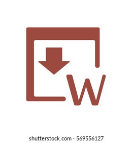 Word Icon Flat Design Style Stock Vector (Royalty Free) 569556127 ...
