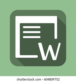 Word Icon Flat Design Style Stock Vector (Royalty Free) 604809752 ...