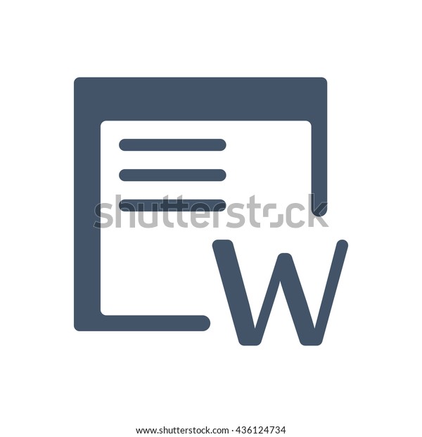 Word Icon Flat Design Style Stock Vector (Royalty Free) 436124734 ...
