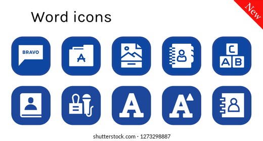 Word Icon Set 10 Filled Word Stock Vector (Royalty Free) 1273298887
