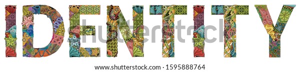 Word Identity Vector Zentangle Object Decoration Stock Vector (Royalty ...