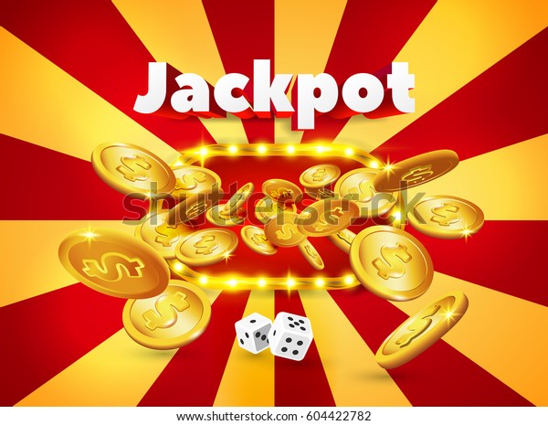 Word Jackpot Above Light Frame Coins Stock Vector (Royalty Free) 604422782