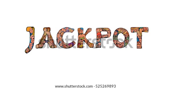 Word Jackpot Written Isolated Hand Drawn Stock Vector (Royalty Free ...