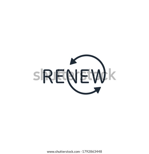 Word Lettering Renew Vector Icon Isolated Stock Vector (Royalty Free ...