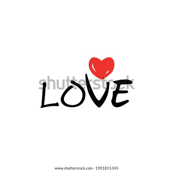Word Love On White Background Stock Vector (Royalty Free) 1901815345 ...