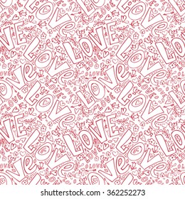 Word Love Seamless Pattern Stock Vector (Royalty Free) 362252273 ...