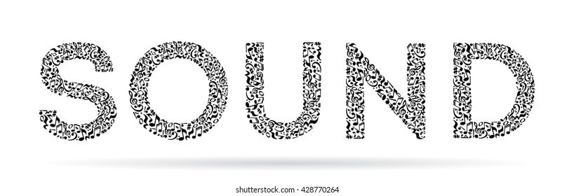 Word Made Musical Notes On White Stock Vector (Royalty Free) 428770264 ...