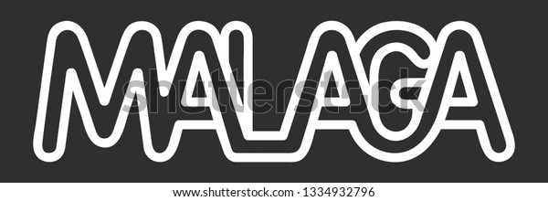 Word Malaga Composed Intertwined Letters Concept Stock Vector (Royalty ...