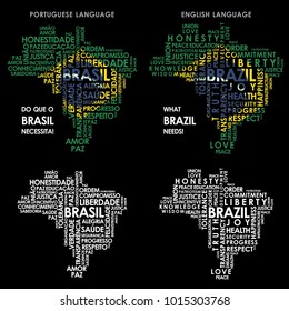 Word Map Brazil Stock Vector (Royalty Free) 1015303768 | Shutterstock