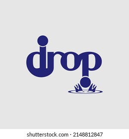 Word Mark Logo Drop Simple Unique Stock Vector (Royalty Free ...