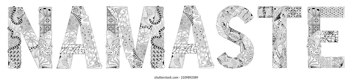 Word Namaste Vector Decorative Zentangle Object Stock Vector (Royalty ...