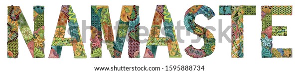Word Namaste Vector Decorative Zentangle Object Stock Vector (Royalty ...