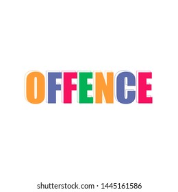 Word Offence Banner Text Colored Rainbowoffence Stock Vector (Royalty ...