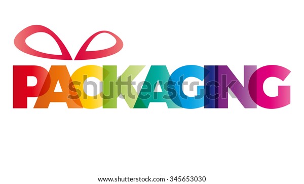 Stock vektor „Word Packaging Vector Banner Text Colored“ (bez ...