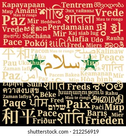 Word Peace Different Languages World On Stock Vector (Royalty Free ...