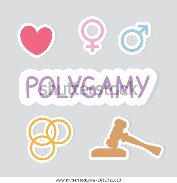 Word Polygamy Icons Concept Vector Illustration Stock Vector (Royalty ...