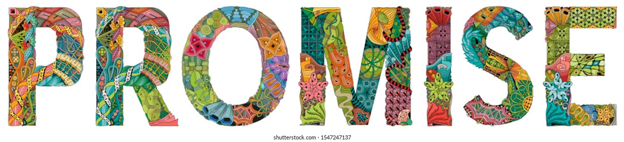 Word Promise Vector Zentangle Object Decoration Stock Vector (Royalty ... Word Promise Vector Zentangle Object Decoration Stock Vector (Royalty ...