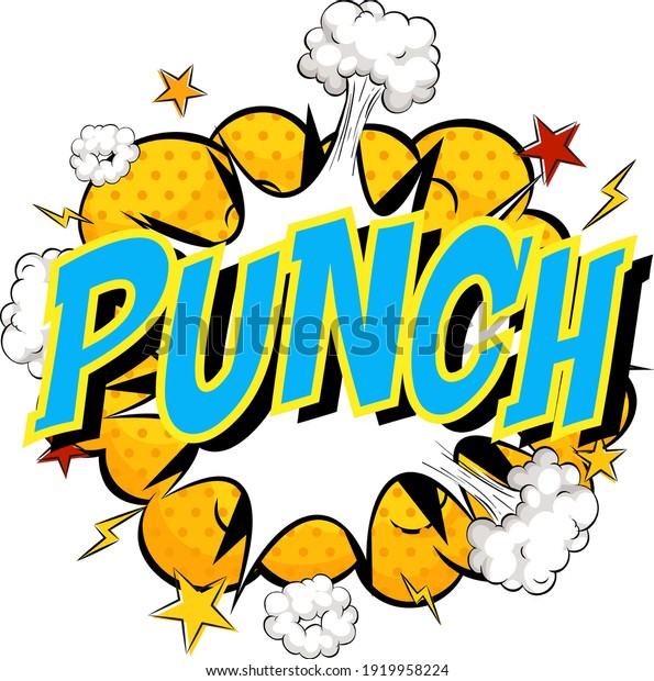 Word Punch On Comic Cloud Explosion Stock Vector (Royalty Free ...