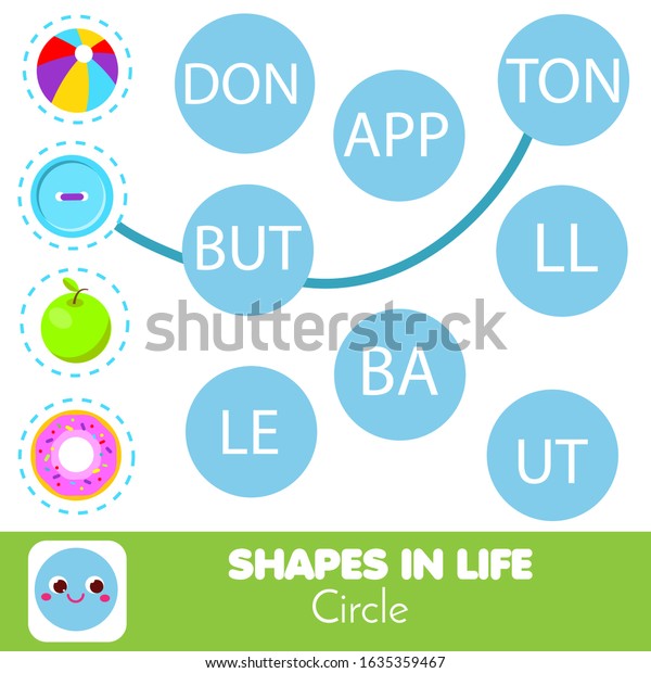 Word Puzzle Learning Shapes Game Circle Stock Vector (Royalty Free ...