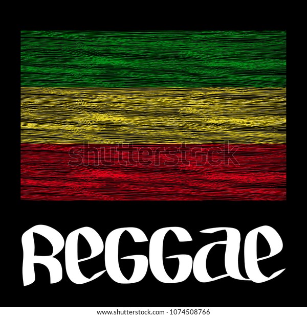 Word Reggae Rastafarian Flag On Black Stock Vector (Royalty Free ...