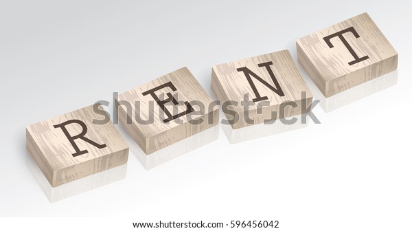 Word Rent Composed Alphabet Blocks Vector Stock Vector (Royalty Free ...