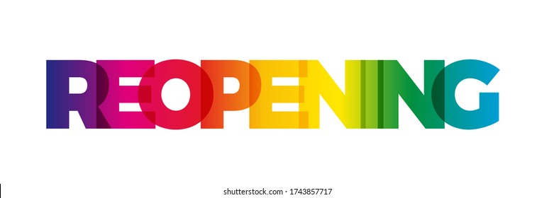 Word Reopening Vector Banner Text Colored Stock Vector (Royalty Free ...
