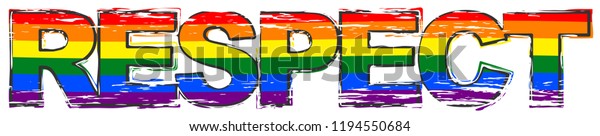 Word Respect Rainbow Flag Symbol Lbgt Stock Vector (Royalty Free ...