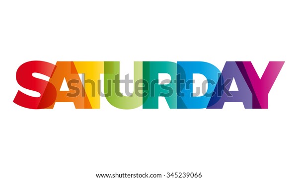 La palabra sábado. Pancarta vectorial con: vector de stock (libre de ...