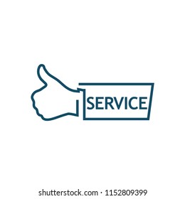 Word Service Thumb Vector Flat Vector Stock Vector (Royalty Free ...