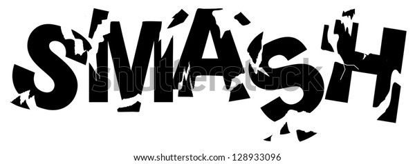 Word Smash Broken Fragmented Style Stock Vector (Royalty Free ...