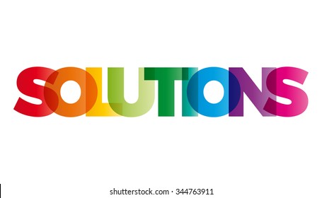 Word Solutions Vector Banner Text Colored Stock Vector (Royalty Free ...