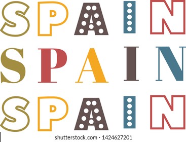Word Spain Flat Illustration On White Stock Vector (Royalty Free ...