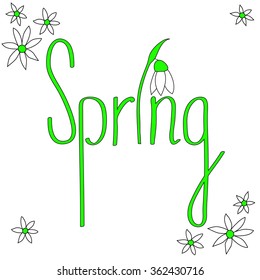 Word Spring Flowers Vector Illustration: เวกเตอร์สต็อก (ปลอดค่า ...