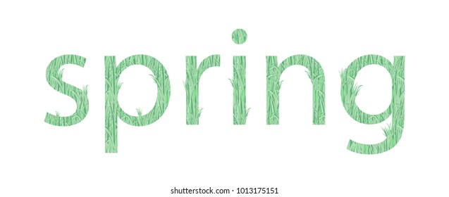 Word Spring Symbol Green Grass Stock Vector (Royalty Free) 1013175151 ...