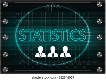 Word Statistics On Dark Background 2d Stock Vector (Royalty Free ...