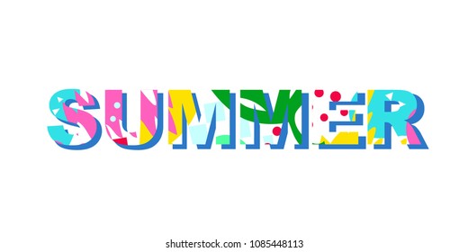 Word Summer Colored Abstract Fill Cheerful Stock Vector (Royalty Free ...
