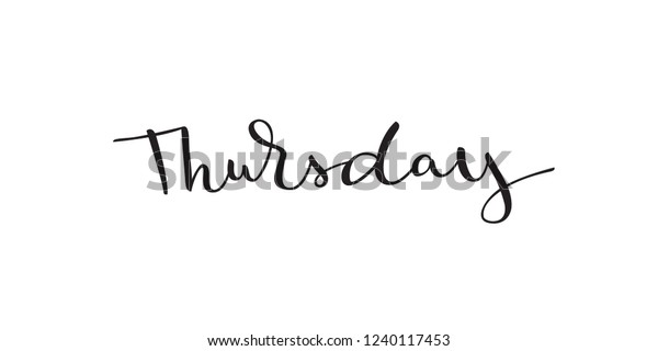 Word Thursday Written Elegant Modern Calligraphy Stock Vector (Royalty ...